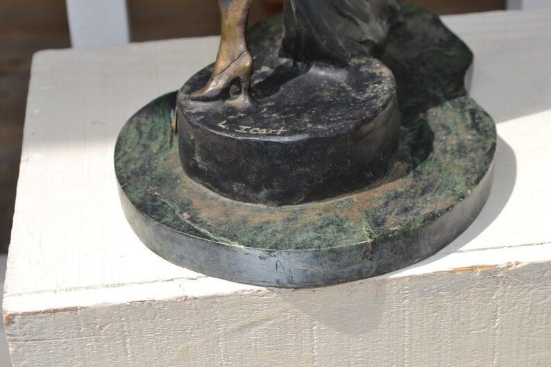 Louis Icart Bronze Fan Dancer Scupture - Etsy