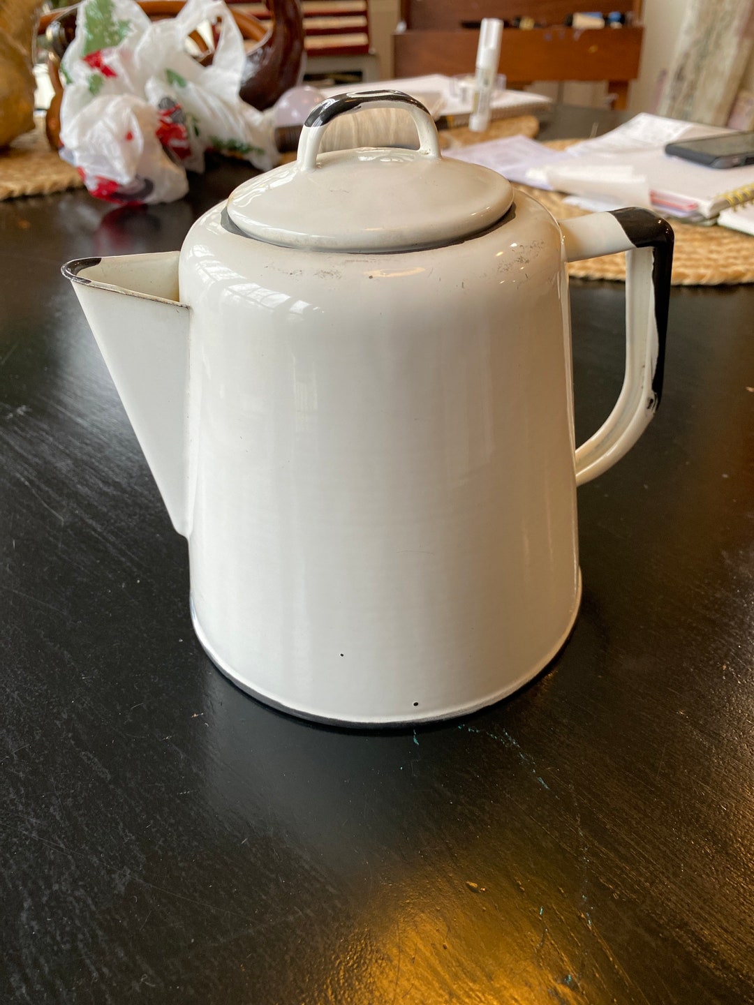 1930s Porcelain Enamel Coffee Pot - Etsy