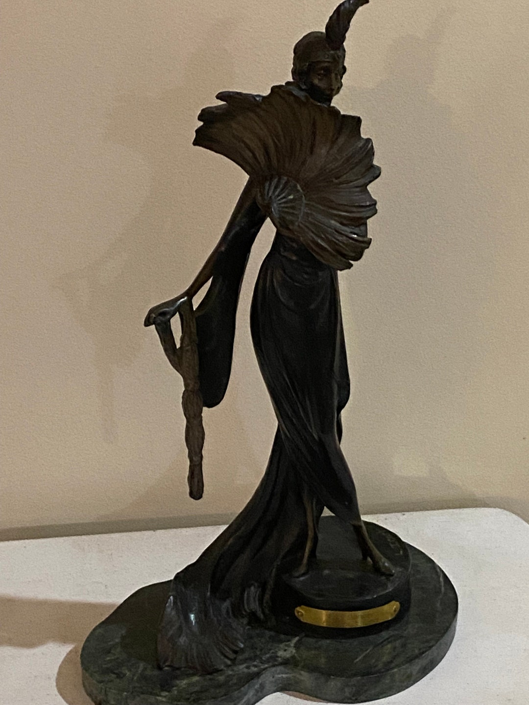 Louis Icart Bronze Fan Dancer Scupture - Etsy