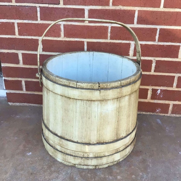 Antique Wooden Bucket - Etsy