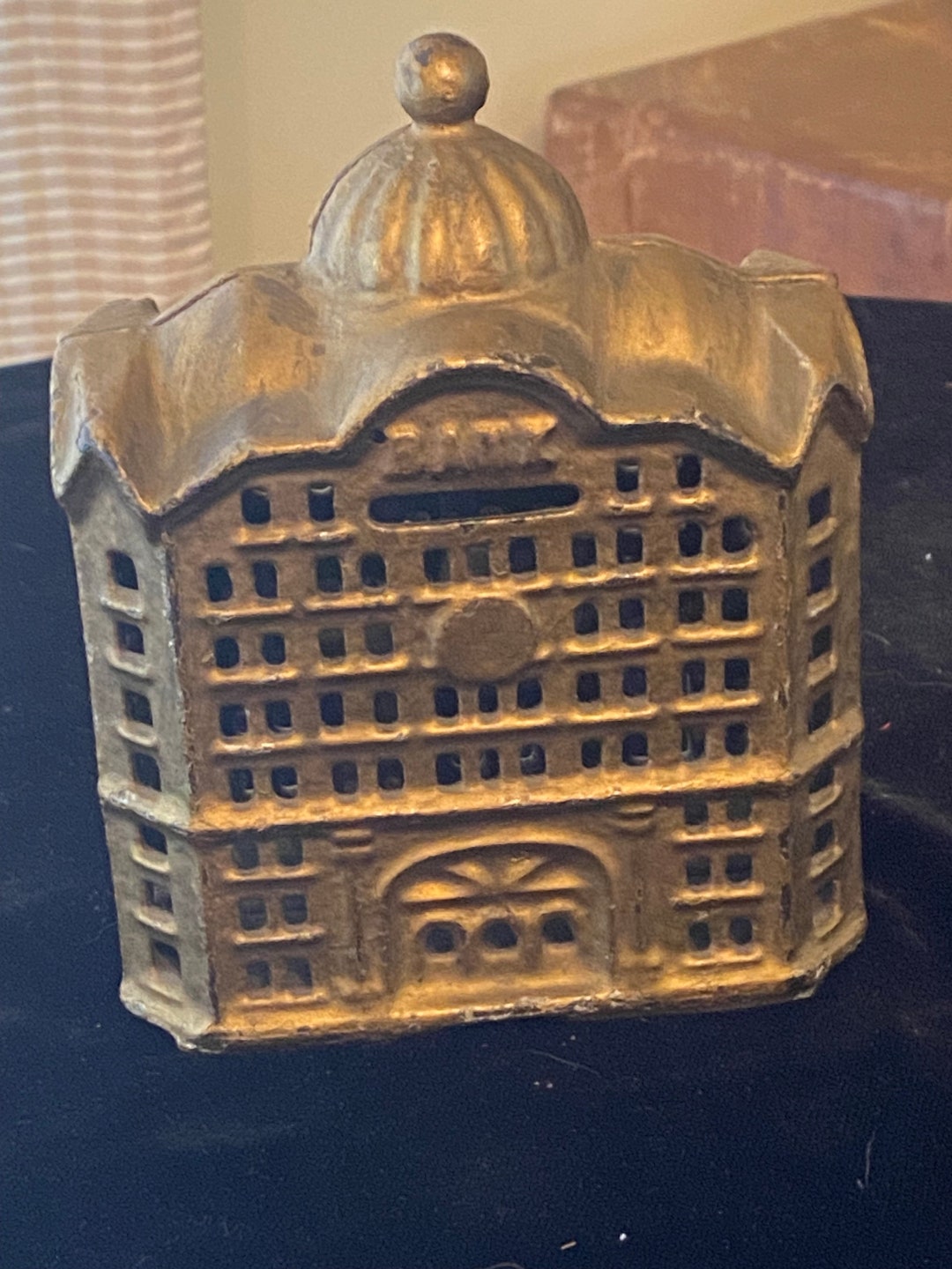 Vintage Cast Iron Toy Building Bank - Etsy