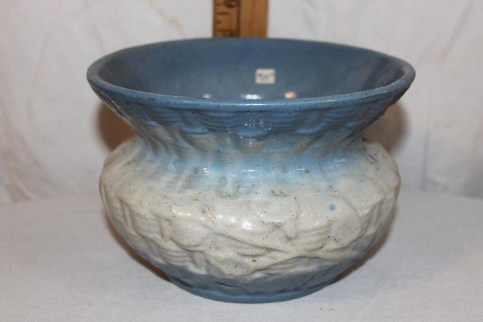 Antique Blue and White Salt Glaze Pottery Pot - Etsy
