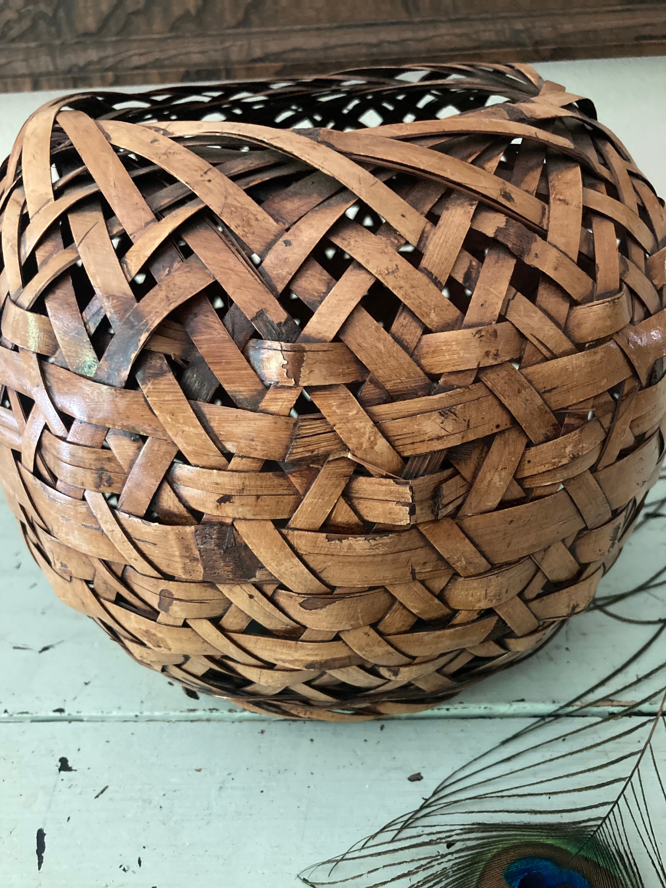 Vintage Rattan Ginger Jar Basket. - Etsy