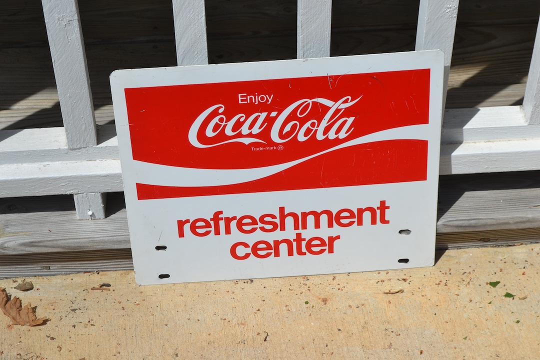 Metal Coca Cola Refreshment Center Sign - Etsy