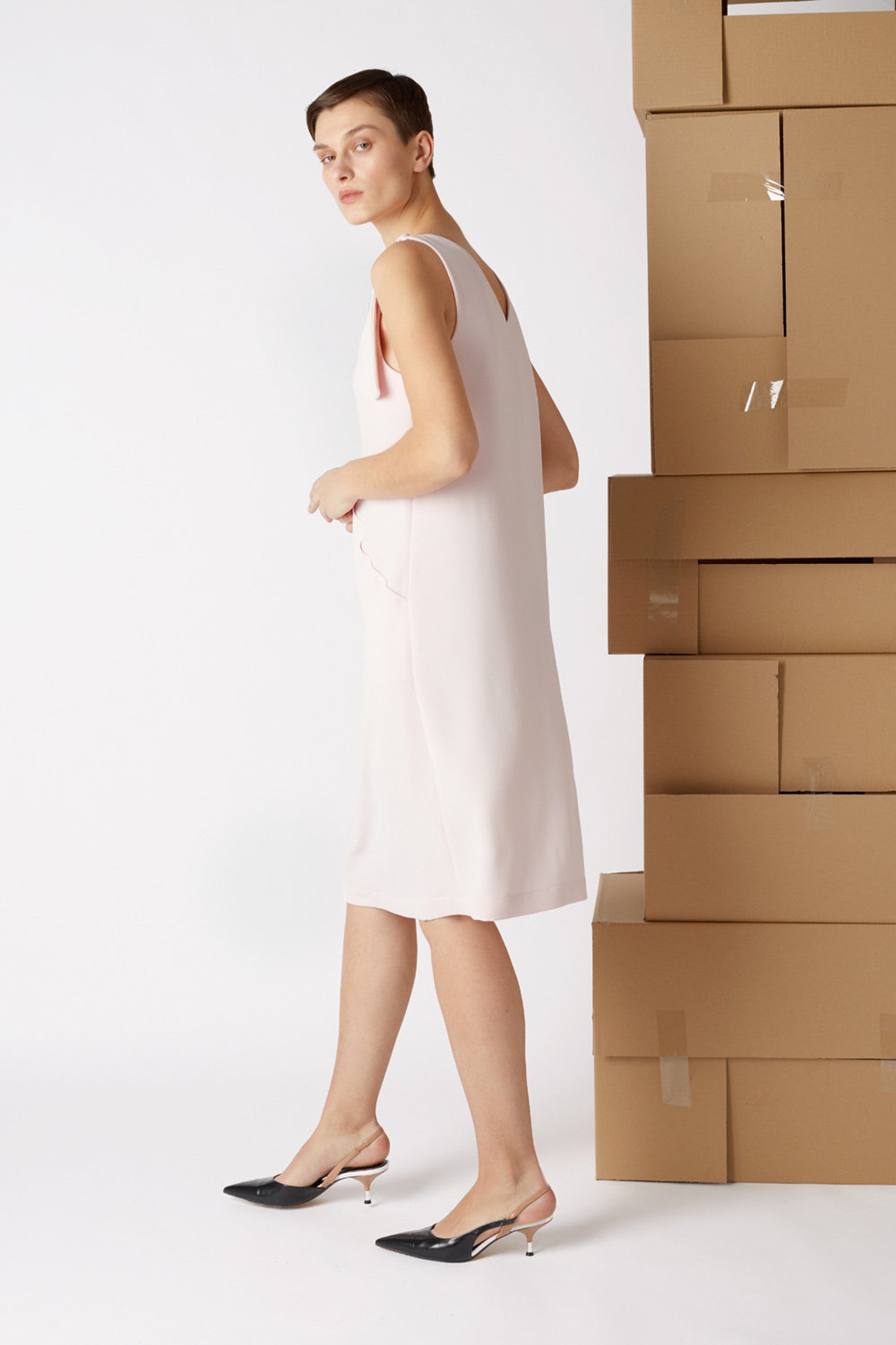 Light Straight Dress PAPER / Evening Dress / Summer Dress / Pink Dress ...