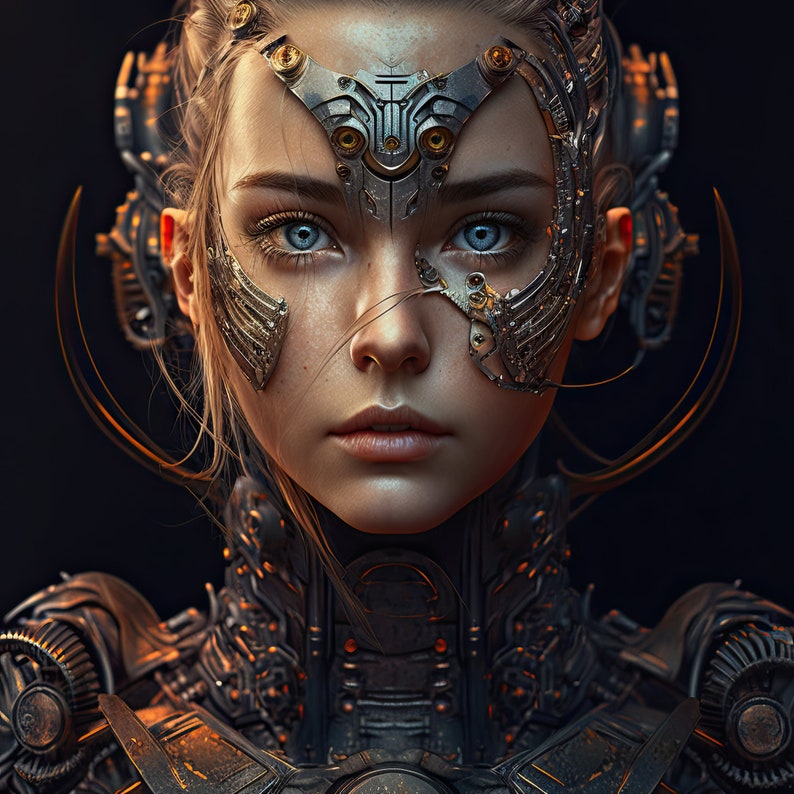 Ready to Print Beautiful Hybrid Women Machine High-resolution, Wall Art ...