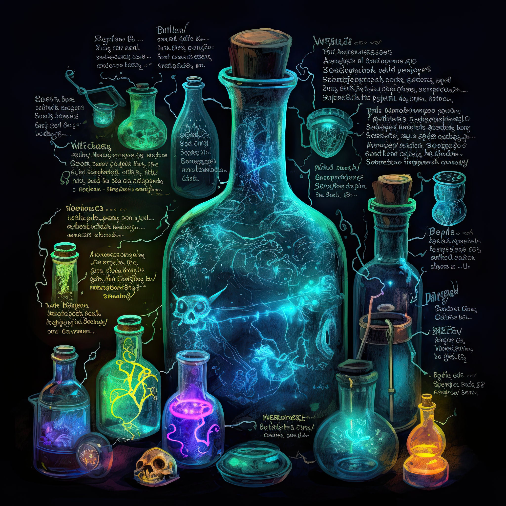 Magical Wiccan Potion Wall Art, Poster, Wall Décor, Digital Ready to ...