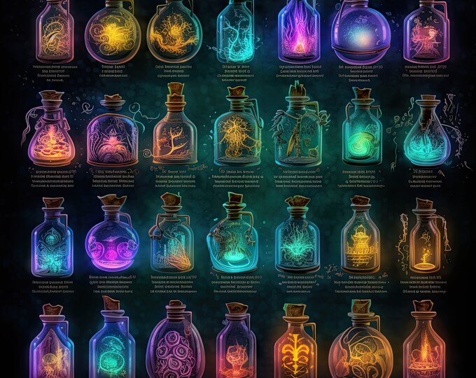 Mystical Cheat Sheet Potion Ready to Print Art, Wall Art, Poster, Wall ...