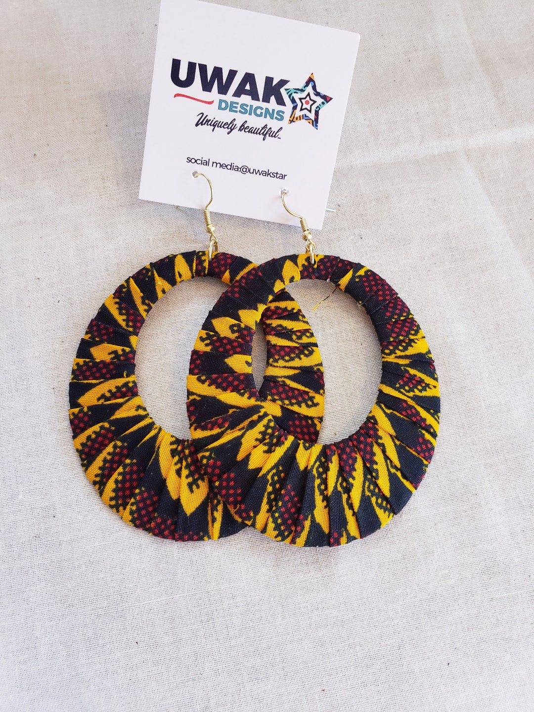 Ankara Fabric Hoop Earrings, African Print Earrings, Handmade - Etsy
