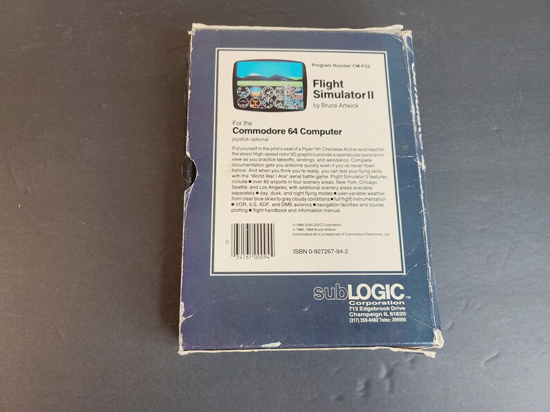 Vintage Flight Simulator II, Commodore 64 Game - Etsy