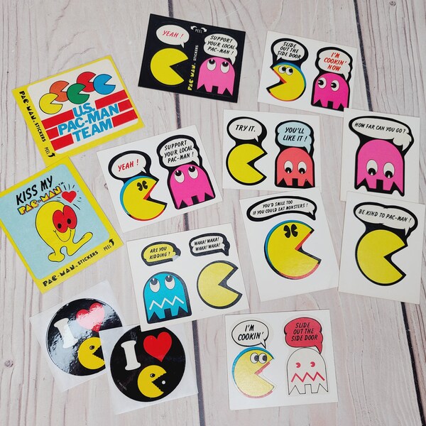 Vintage Pac Man Stickers - Etsy