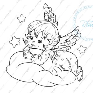 Angels Coloring Pages for Kids. Digital Stamp Cute Christmas - Etsy Canada