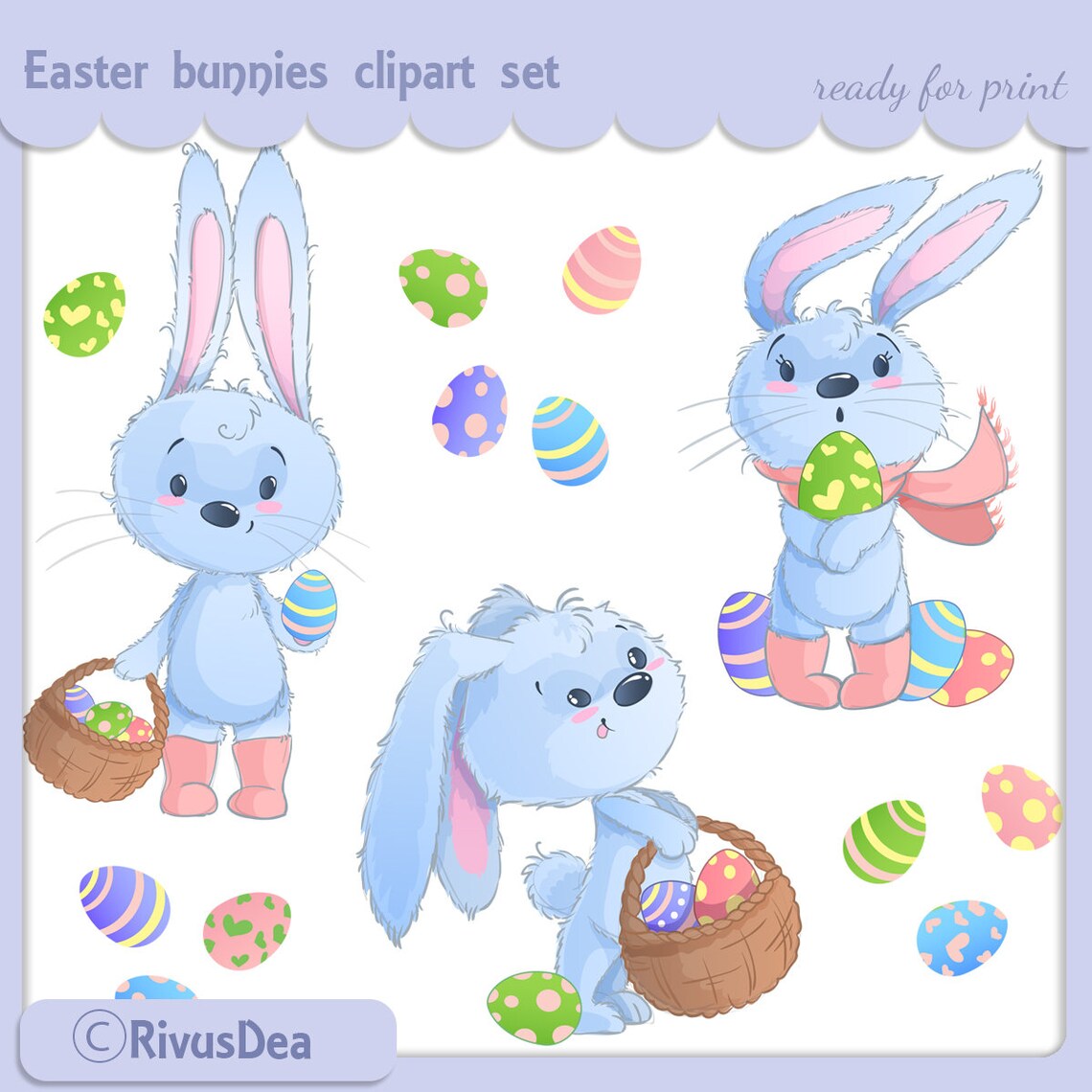 Easter Bunny PNG Clipart DOWNLOAD. Rabbit Graphics. Easter Egg - Etsy