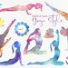 Watercolor Yoga Clipart Yoga Poses PNG Graphics Design Rainbow Indian ...