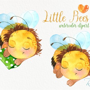 Bees. Cute Bee Watercolor Clipart.baby Animals Clip Art, Bumble Bee ...