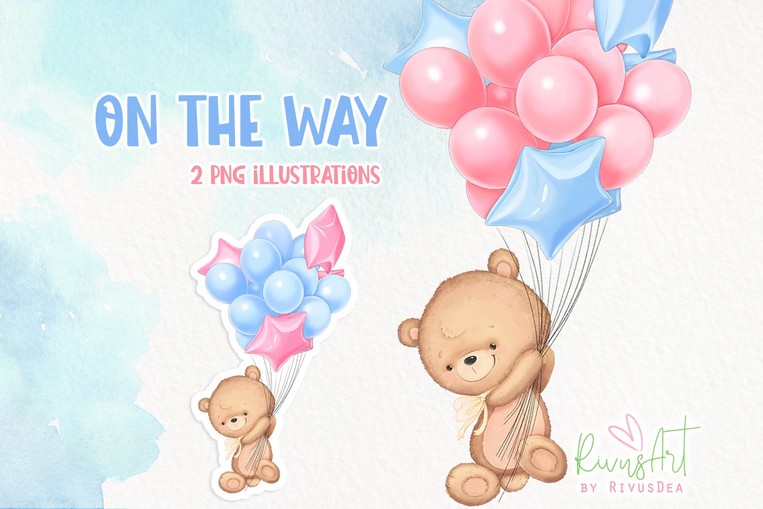 Bear With Balloons PNG Baby Bear Sublimation Balloons - Etsy