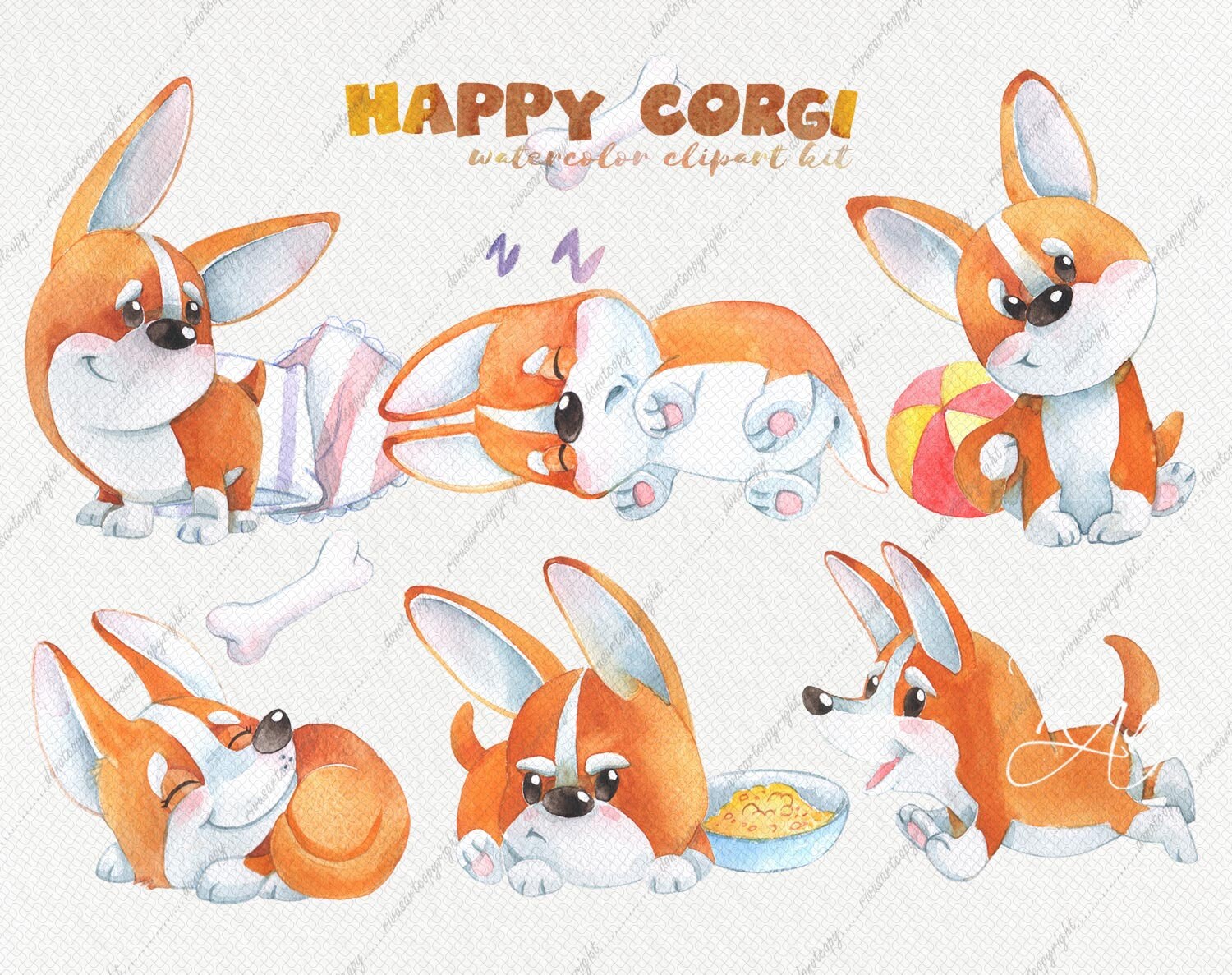 Corgi Puppy PNG Clipart Download. Cute Dog Gaphics. Funny | Etsy