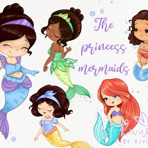 Cute Princess PNG Clipart Set. Princesses Fairytale Girl - Etsy