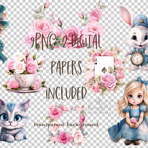 Alice in Wonderland PNG Clipart. Watercolor Alice Mad Hatter White ...