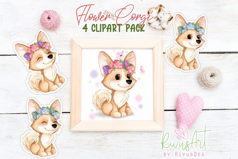 Cute Corgi Puppy PNG Clipart Pack. Corgi Dog Clip Art. Corgi - Etsy