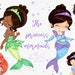 Cute Little Princess Mermaids PNG Clipart Set. Commercial Use ...