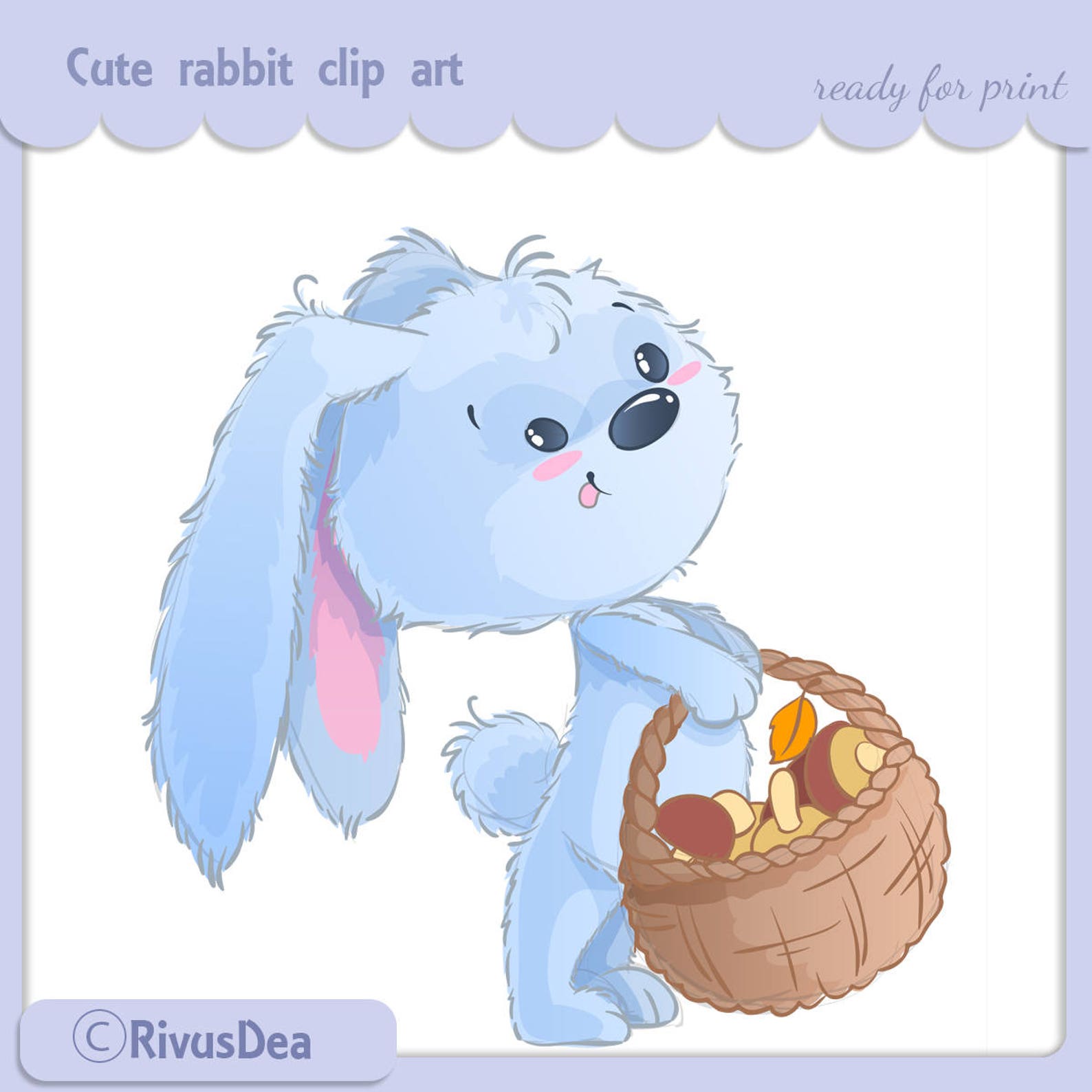 Bunny Clipart. Autumn Rabbit PNG Clip Art. Cute Hare Pack With - Etsy