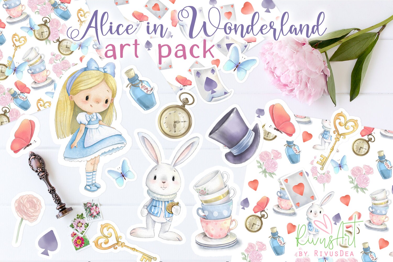 Craft Supplies & Tools Scrapbooking 20 Alice Digital Paper Alice Paper ...