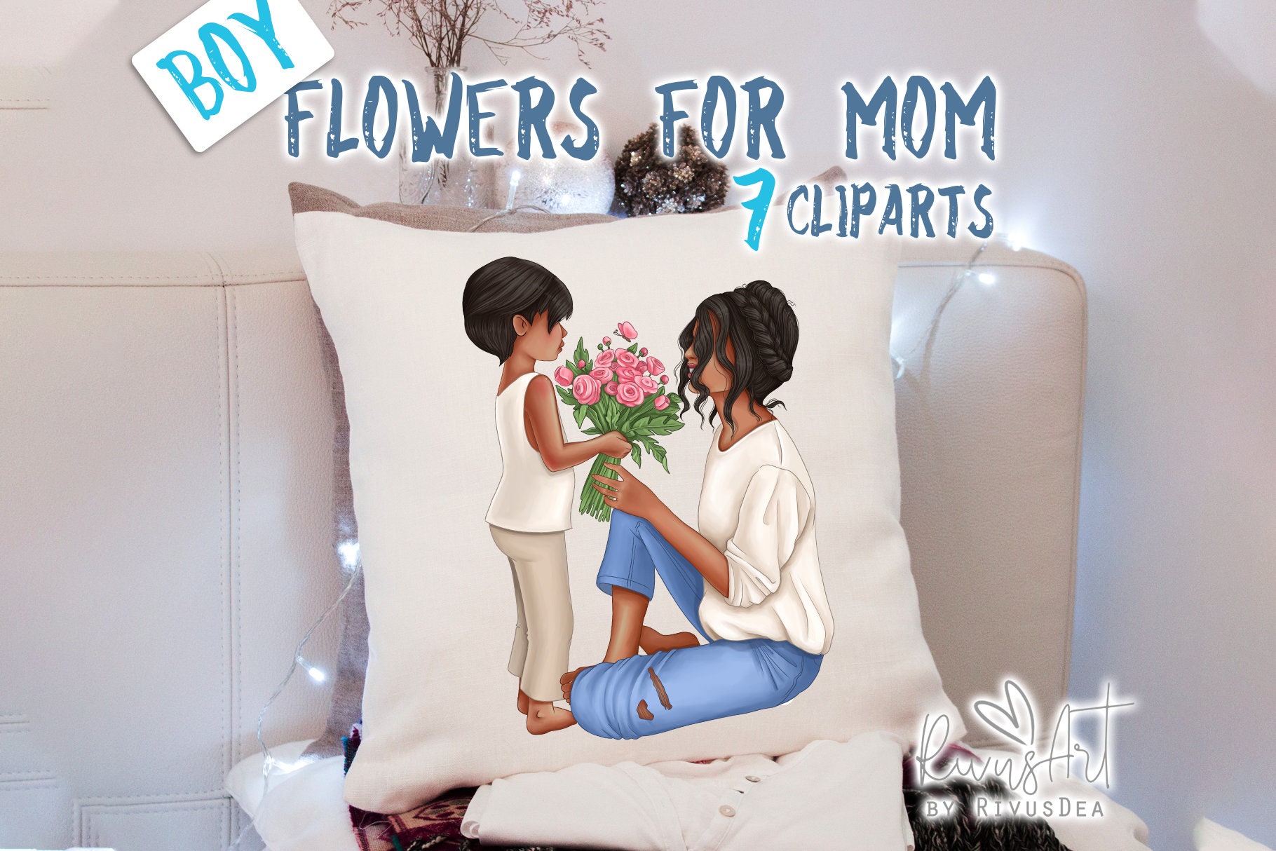 Mothers Day Clipart. Mother Son Clip Art. Mom of Boy Planner - Etsy