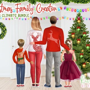 Christmas Family Scene Creator. Christmas Family Portrait Clipart ...