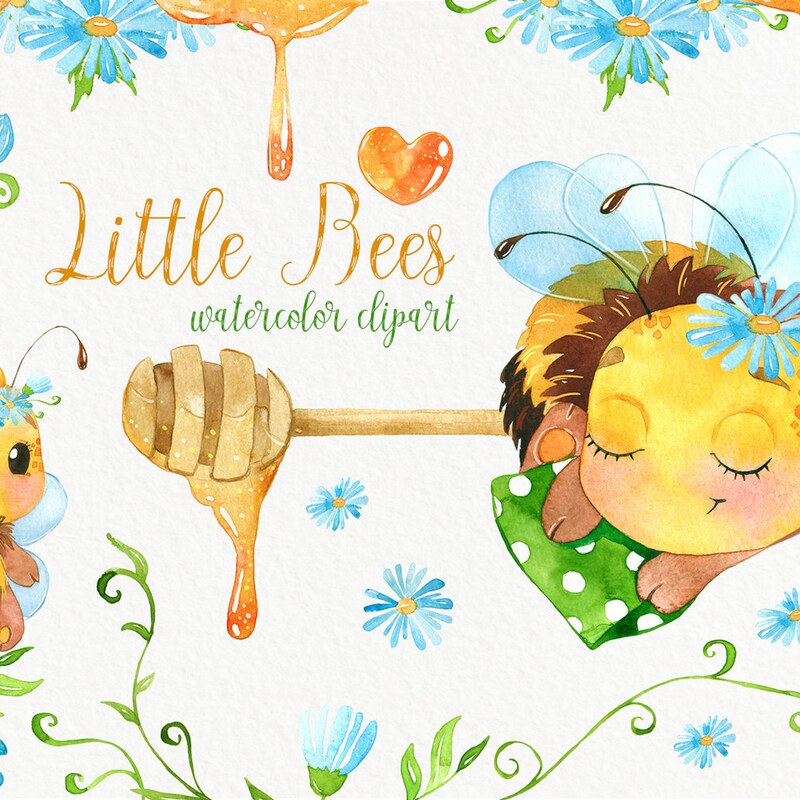 Bee Watercolor - Etsy