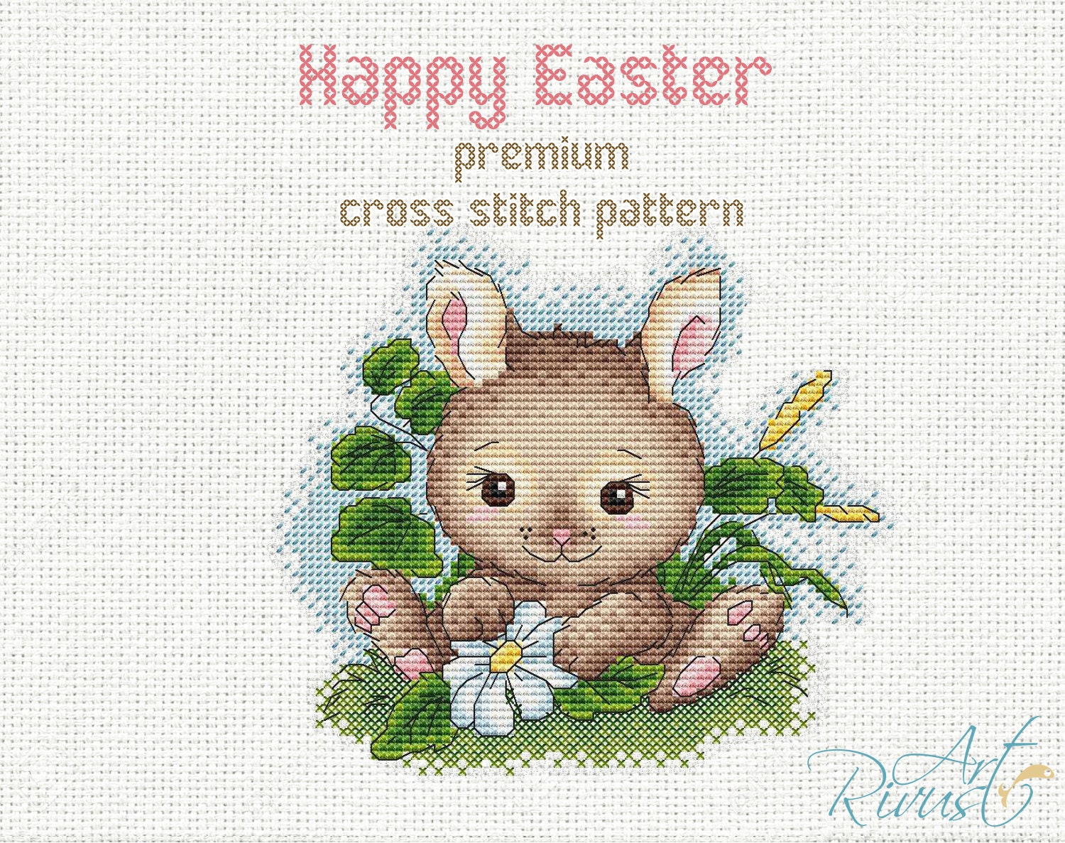 Cross Stitch Pattern Scheme happy Easter Baby | Etsy