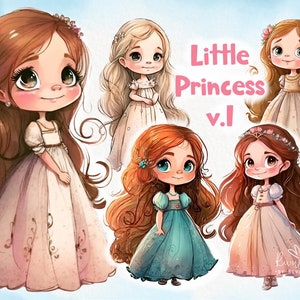 Cute Princess PNG Clipart Set. Princesses Fairytale Girl - Etsy