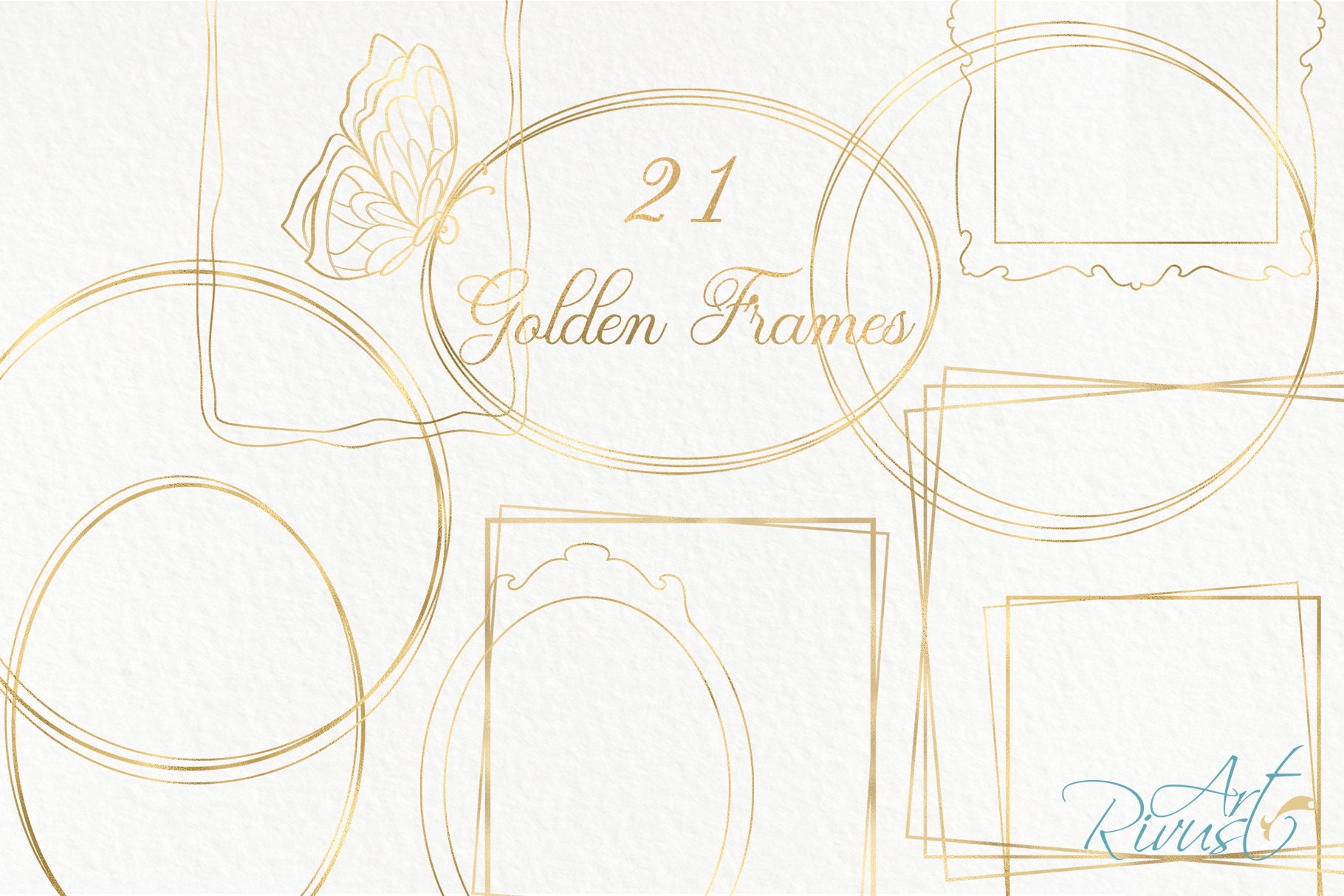 Gold Wedding Frames Png