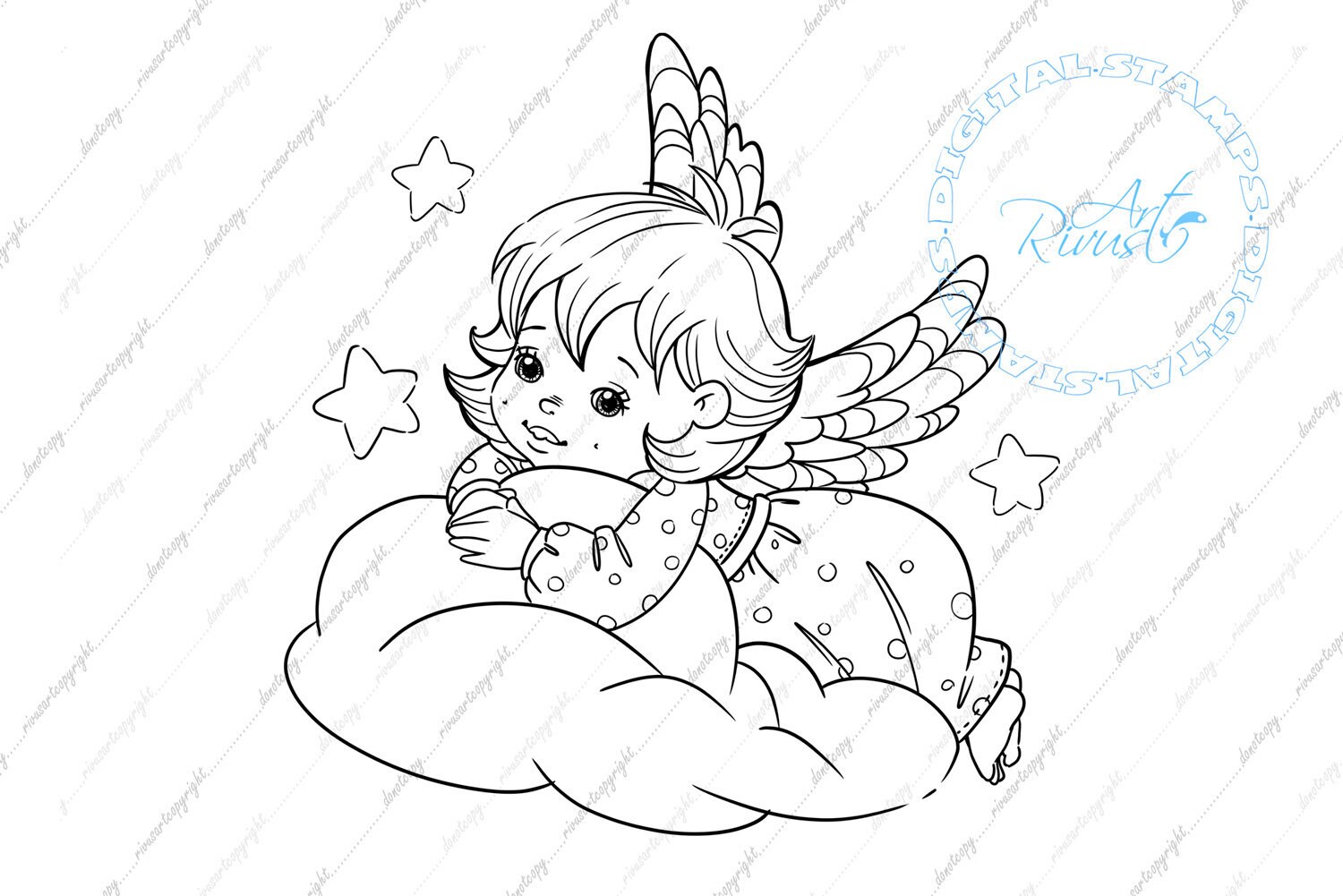 Angels Coloring Pages for Kids. Digital Stamp Cute Christmas - Etsy Canada