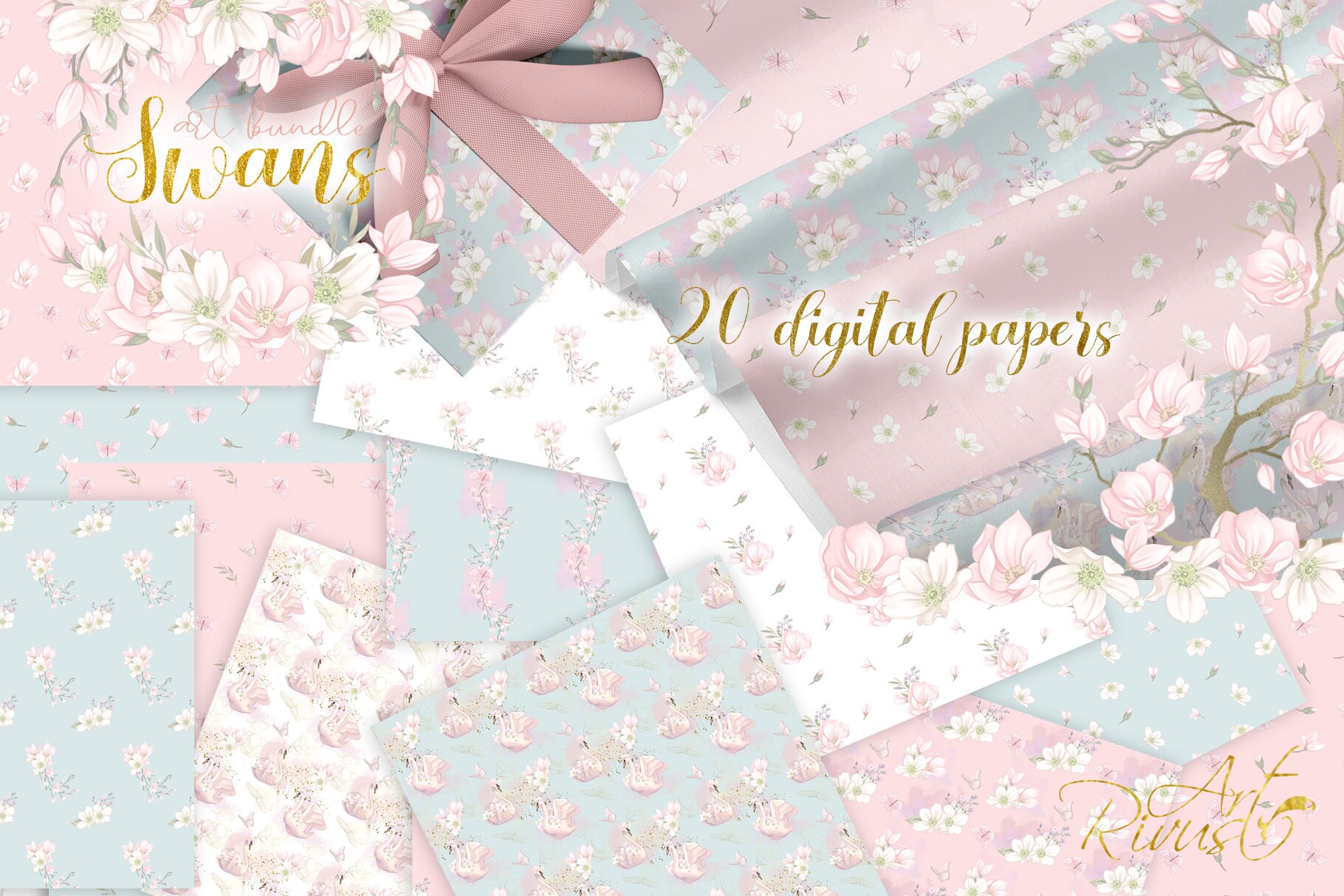 Swan Love Clipart Dividers