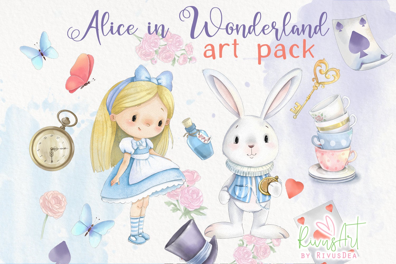 Alice in Wonderland PNG Clipart. Watercolor Alice Mad Hatter White ...