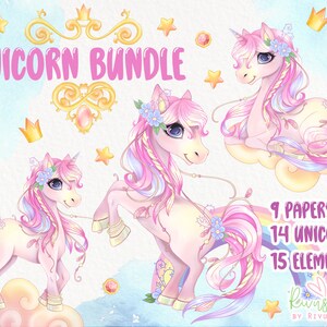Unicorn Clipart PNG | Unicorn Face | Birthday Girl Party | Commercial ...