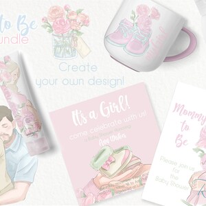 Mother to Be PNG Clip Art Pregnancy Baby Shower Girl Graphics. Mommy to ...