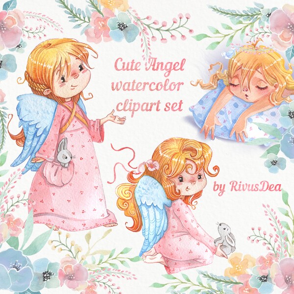 Watercolor Angel - Etsy