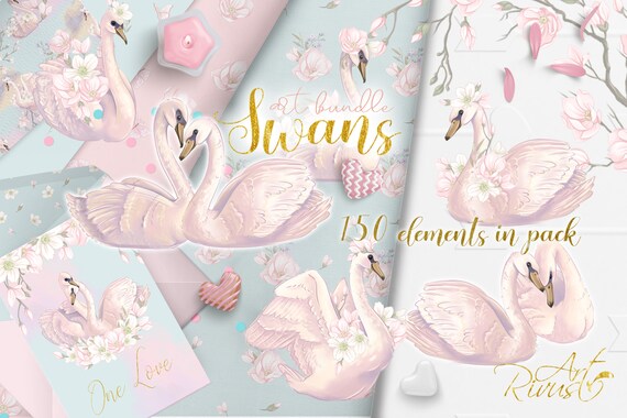 Swan Love Clipart Dividers
