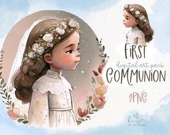 First Communion PNG Clipart Watercolor First Communion First Communion ...