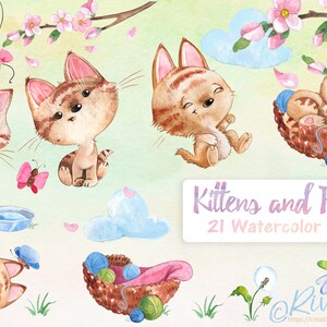 Kitten PNG Watercolor Clipart Graphics. Cat Kitty Clip Art, Baby ...