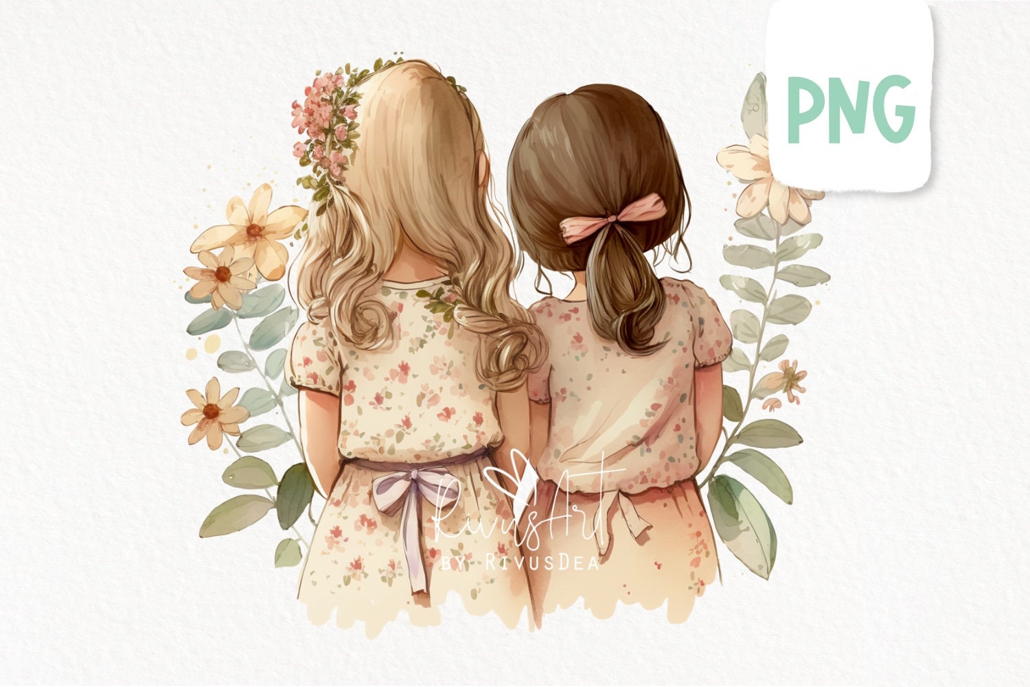 Two Best Girl Friends Clipart