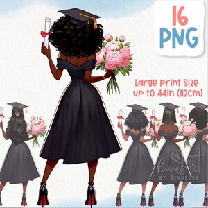 Graduation Girls Clipart, Graduation PNG, Graduation Party Cake Topper ...