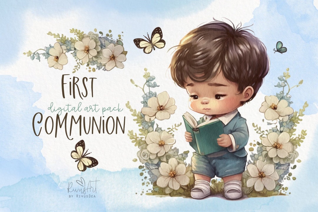 First Communion Boy PNG Clipart | Watercolor First Communion | First ...