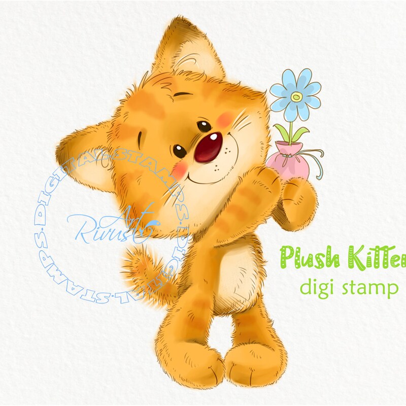 Cat Digital Stamp - Etsy