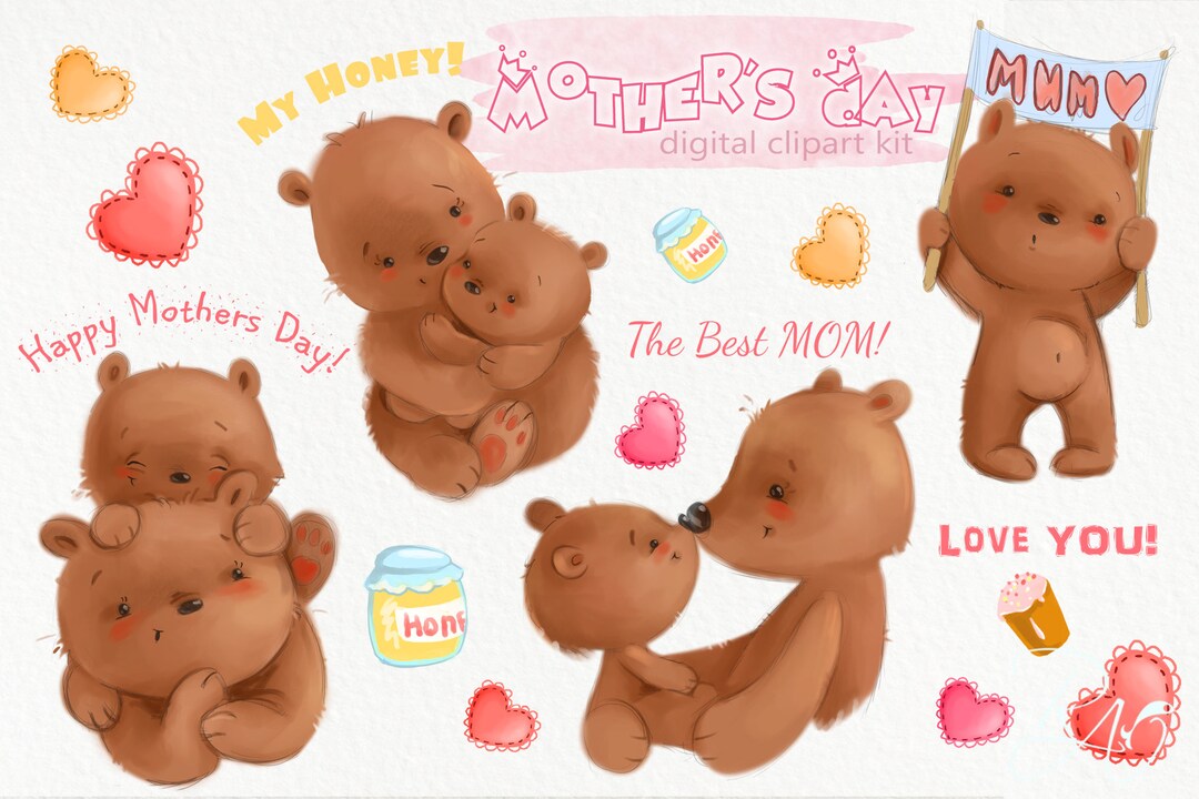 Bear Family Mother's Day PNG Clipart Cute Teddy Bears Cub Clip Art ...