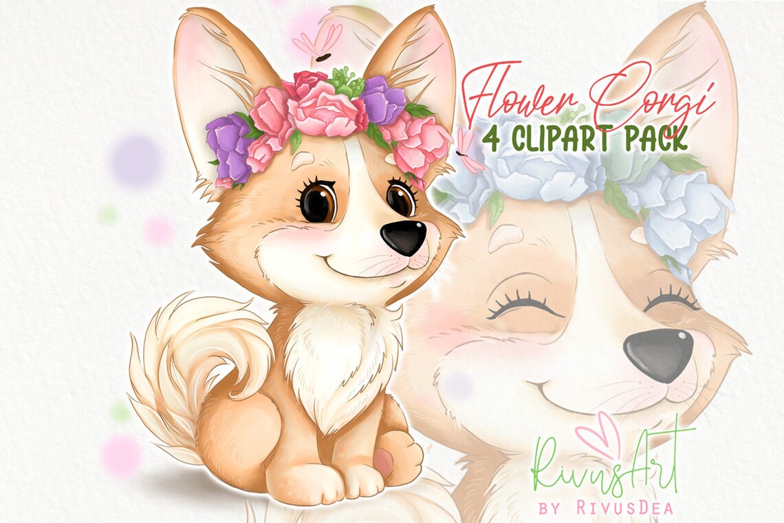 Cute Corgi Puppy PNG Clipart Pack. Corgi Dog Clip Art. Corgi - Etsy