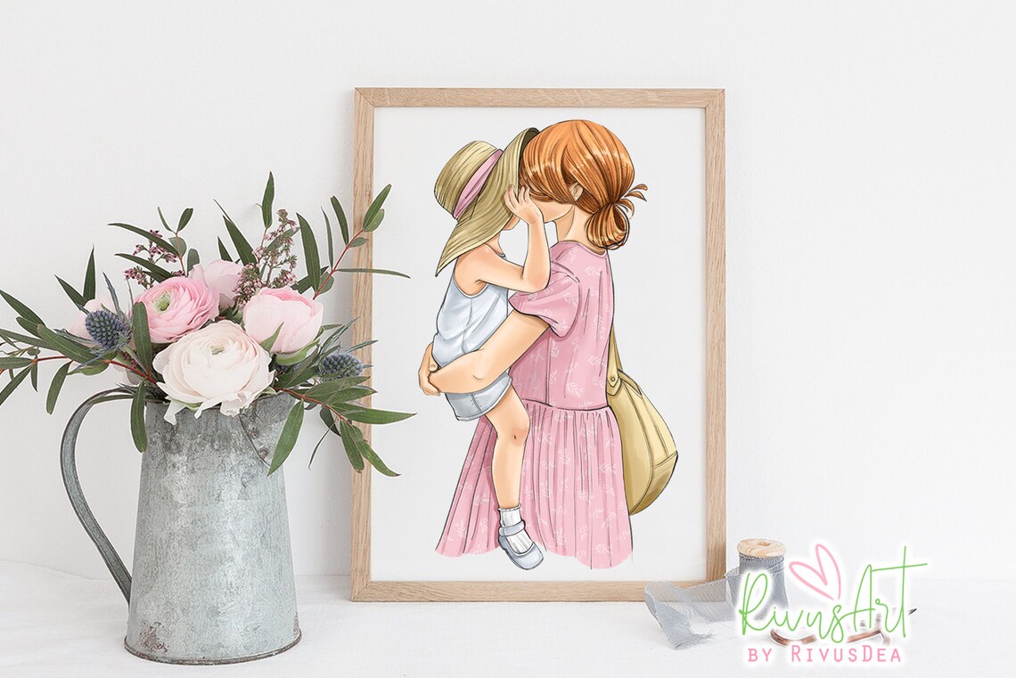 Mother's Day Clipart Family Portrait Creator Melanin | Etsy