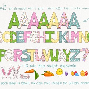 Complete Easter Doodle Alphabet Bundle | Easter Sublimation PNG Letters ...